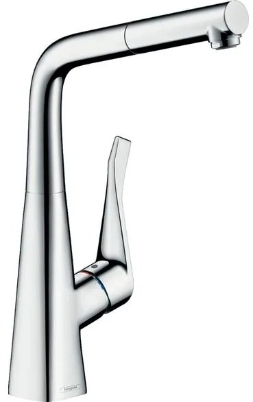 Hansgrohe Metris M71 Dřezová baterie s vytahovací sprškou, EcoSmart, chrom 73828000