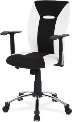 kancelářská židle, mesh černá+koženka bílá