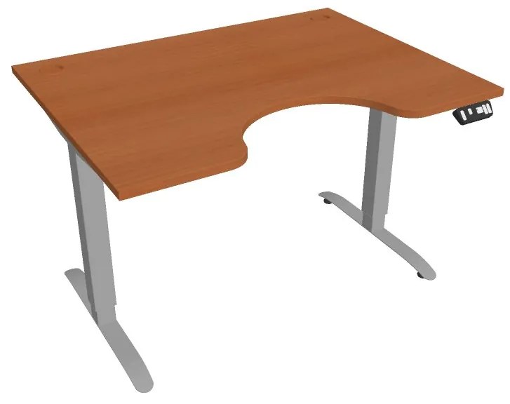 Hobis Motion Elektr. nastavitelný stůl 120x90 s pamětí - HOBIS ERGO MOTION MSE 2M 1200 Dekor stolové desky: třešeň, Barva kovové podnože: stříbrná