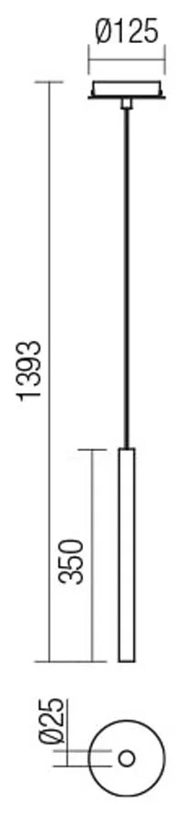 Redo 01-2360 závěsné LED svítidlo Kanji růžovo zlaté, 6W, 3000K, 35cm