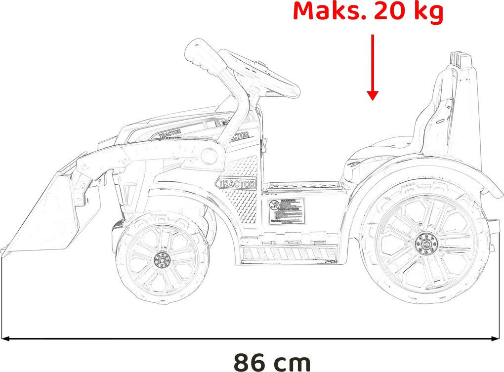 Ramiz Traktor buldozer G320 pro nejmenší děti modrý + pohyblivá lžíce + melodie + klakson + LED světla