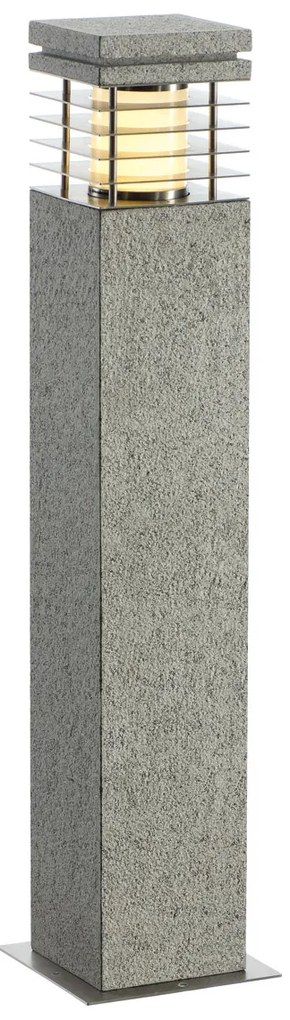 SLV 231411 Arrock Granite 70, venkovní sloupek z žuly sůl/pepř, 1x15W, výška 70cm, IP44