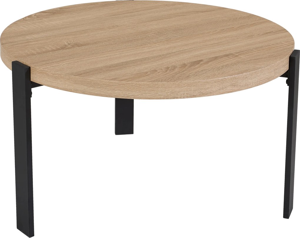 XXXLutz SADA KONFERENČNÍCH STOLKŮ, černá, barvy dubu, kompozitní dřevo, kov, 60-80/60-80/40-45 cm MID.YOU - Konferenční stolky - 001088007701