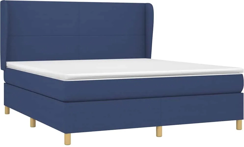Box spring postel s matrací modrá 160x200 cm textil 3128379