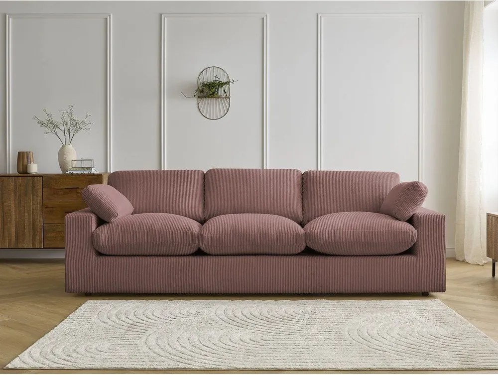 Růžová manšestrová pohovka 250 cm Belair – Bobochic Paris