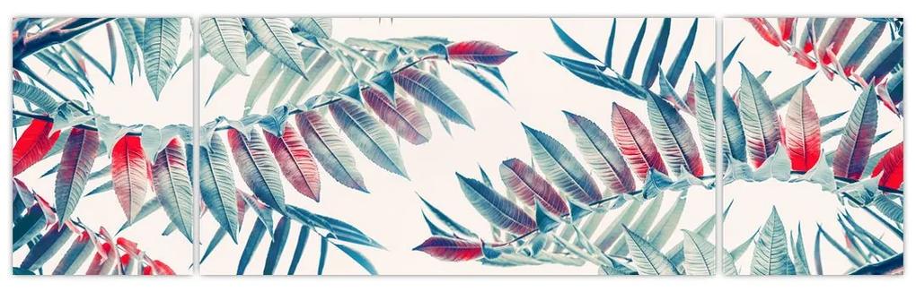 Obraz - Tropické listy (170x50 cm)