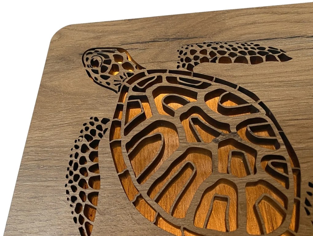 Li-Go "Želva" lampa 19x19cm provedení povrchu: dub světlý