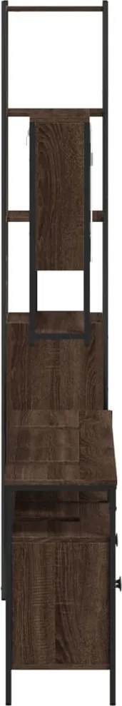 vidaXL 4dílný set koupelnového nábytku kompozitní dřevo [3214689] Barva: kouřový dub