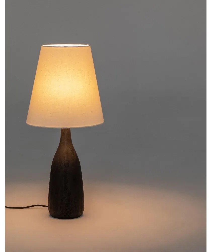 Černá/krémová stolní lampa s textilním stínidlem (výška 56 cm) Luvia – Kave Home