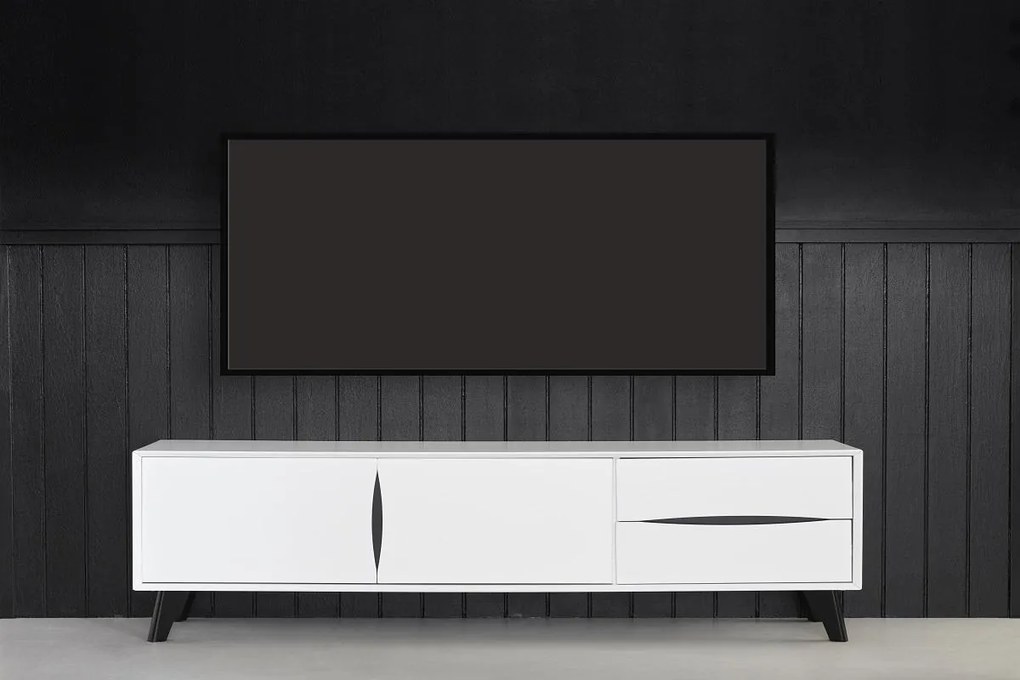 Elegantní TV stolek Aaden, bílá / černá