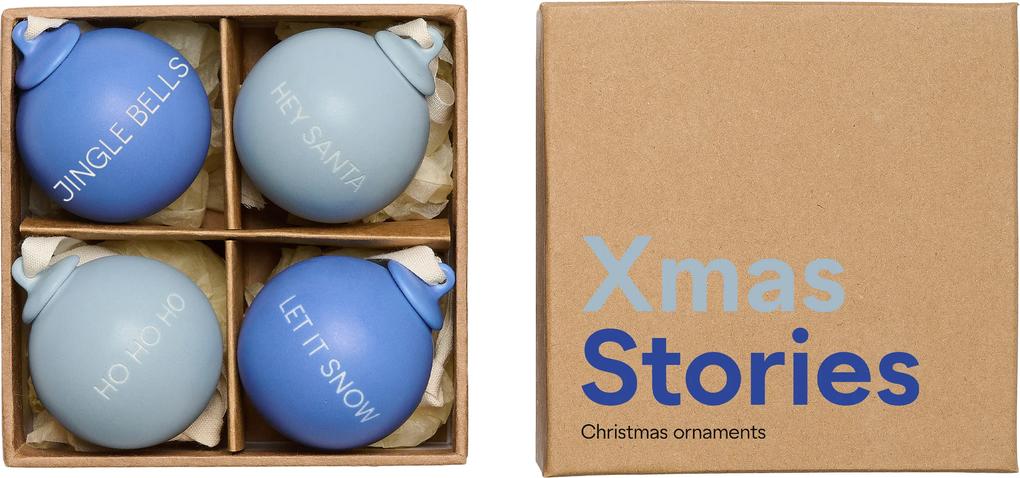 Vánoční ozdoby Xmas Stories 4 cm kobaltovo modré a světle modré 4 ks