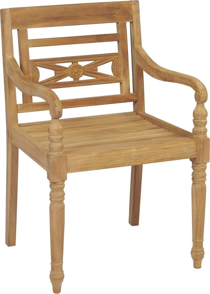 vidaXL Židle Batavia s poduškami 6 ks masivní teakové dřevo [3073337] Barva: Zelená