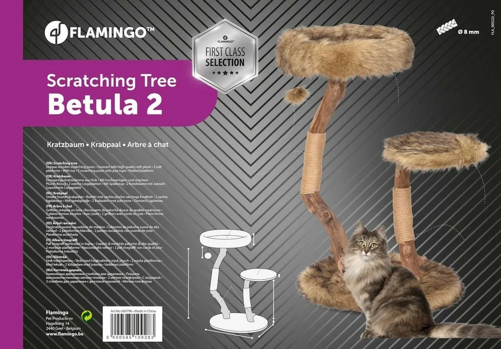Flamingo Škrabadlo pro kočky BETULA 2, hnědá, 86 cm
