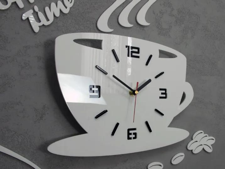 M.Clock Nástěnné akrylové 3D kuchyňské hodiny 64x43cm různé barvy Barva: Červená