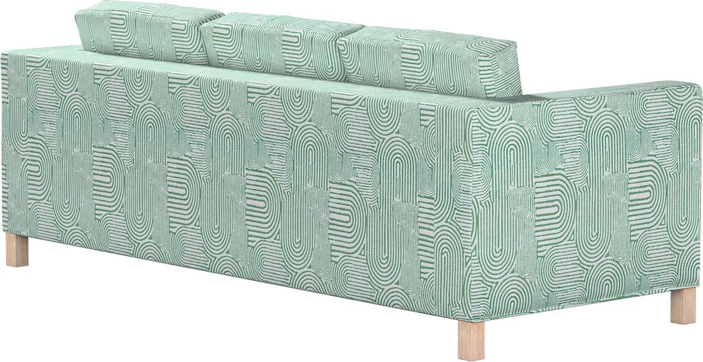Potah na pohovku IKEA Karlanda 3-místná nerozkládací, krátký barva zelená látka pletený vzor, vzorované