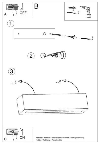 Sollux SL.0006 - Nástěnné svítidlo VEGA 1xE27/60W/230V bílá