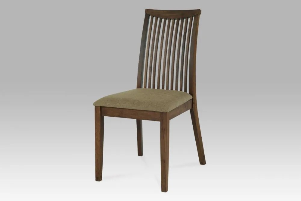 Jídelní židle, barva ořech, potah pískový ARC-7177 WAL Autronic