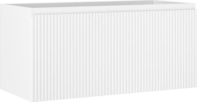 Mexen Rivel, koupelnová skříňka 100 cm, 1 zásuvka, drážkovaná, bílá matná, 91A20-10047-1-BF01