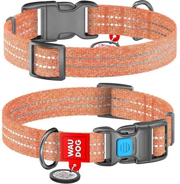Obojek bavlna 15mmx25-35cm WAUDOG oranžový