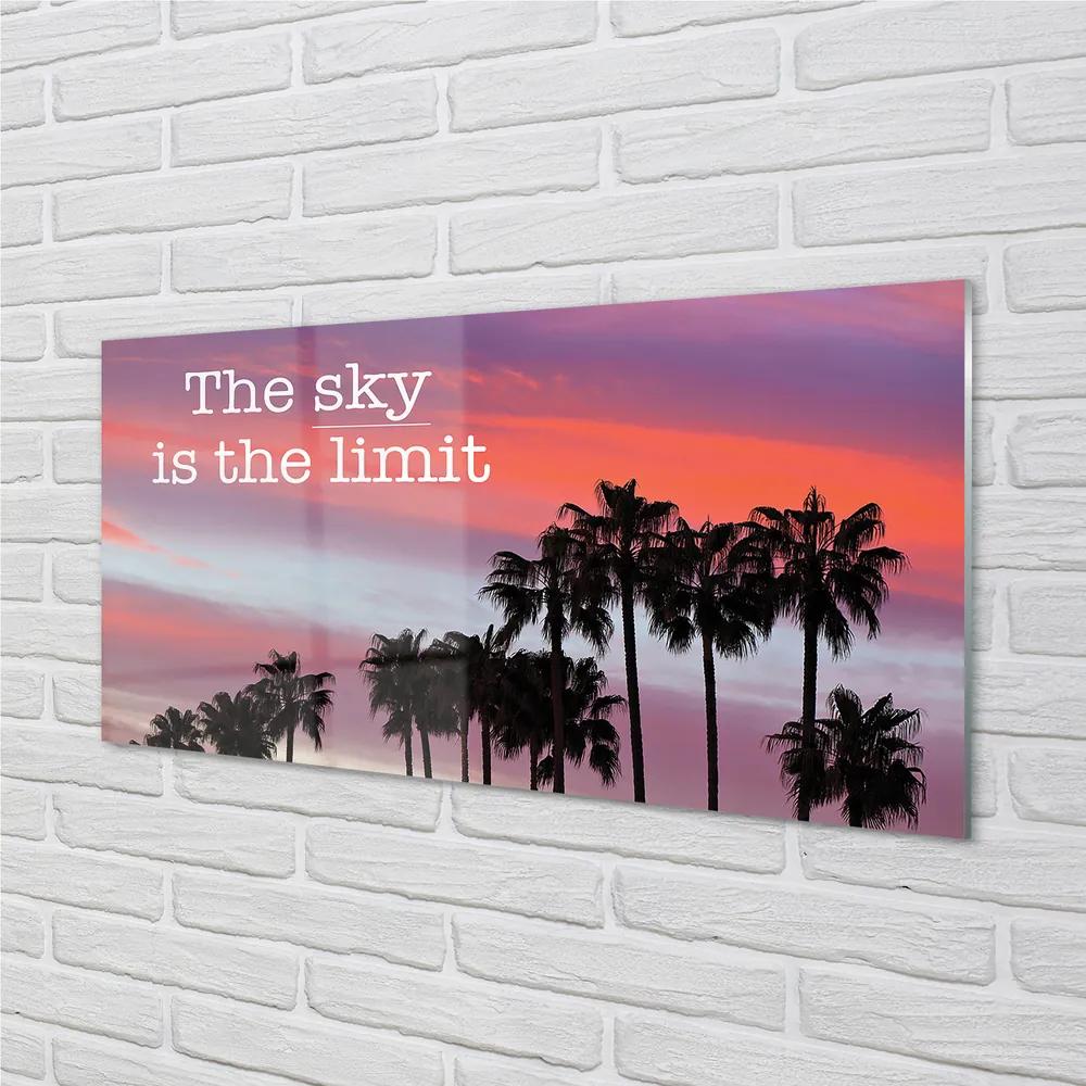 akrylový obraz Palm západu slunce 125x50 cm