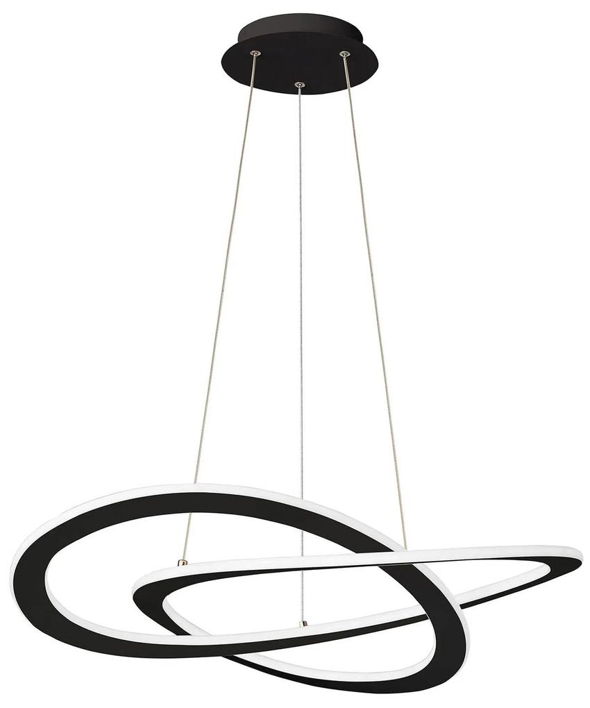 LED závěsné světlo Charlie, Ø 62 cm, černé