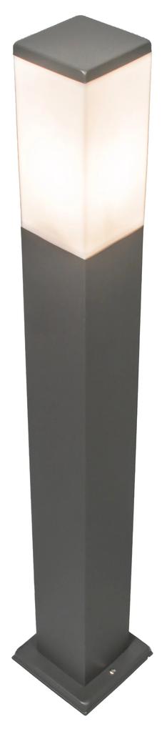 Moderní venkovní lampový sloup tmavě šedý s opálem 80 cm IP44 - Malios