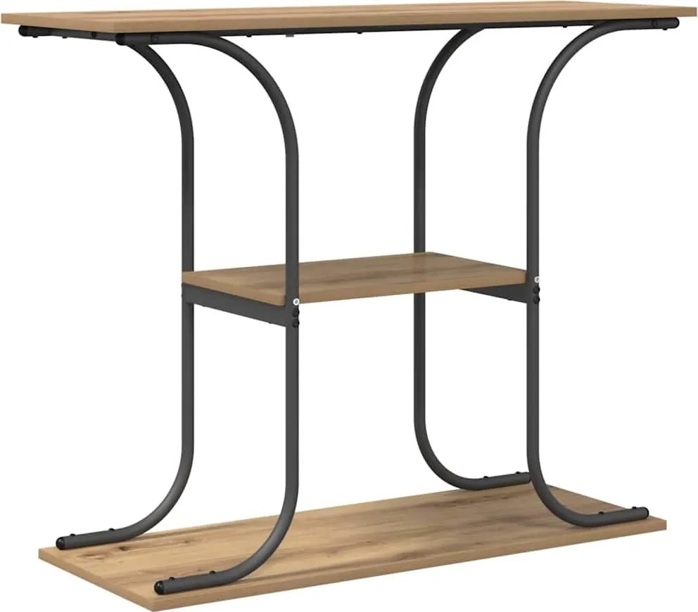 vidaXL Konzolový stolek s policí 101 x 35 x 80,5 cm [868474] Barva: dub artisan