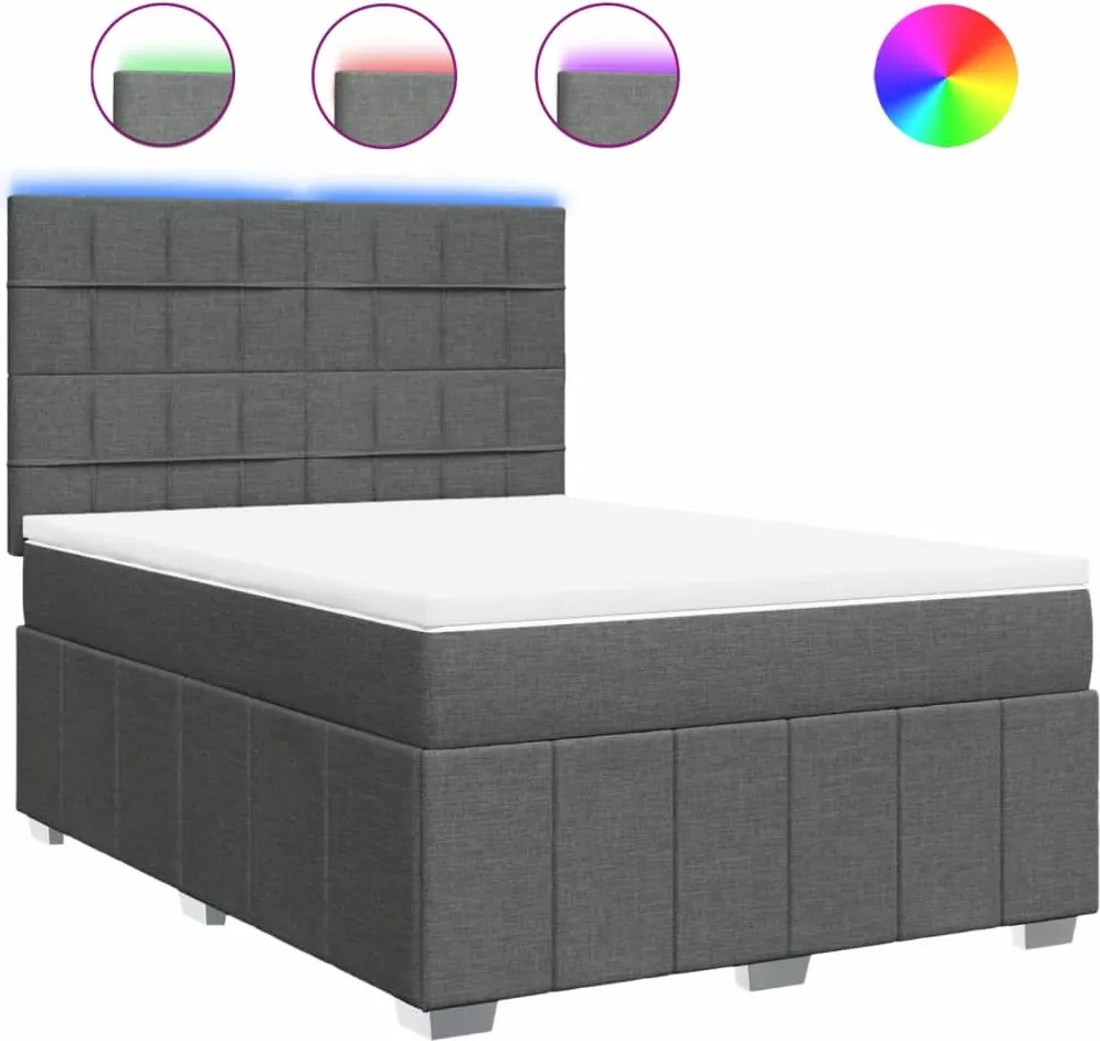 Box spring postel s matrací tmavě šedá 160x200 cm textil 3294020
