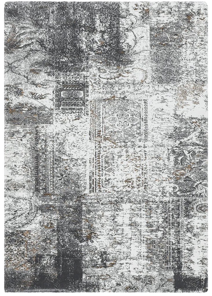 Koberce Breno Kusový koberec LUSH SEWING grey, Šedá, Vícebarevné, 133 x 190 cm