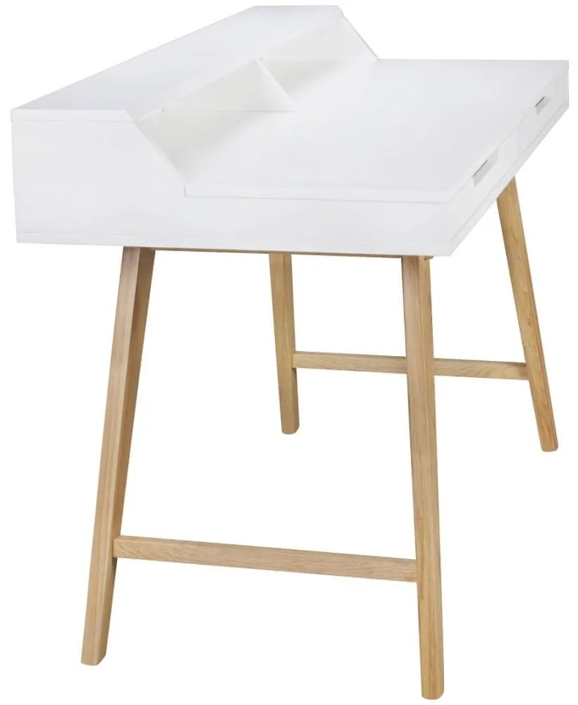 Bruxxi Pracovní stůl Helen, 110 cm, bílá / dub