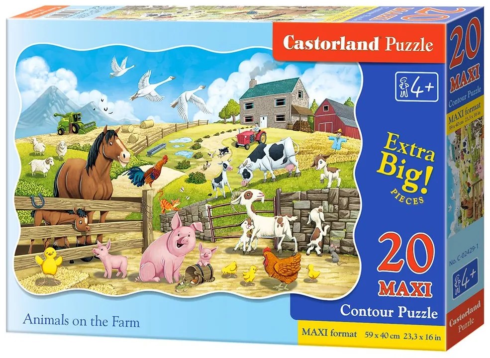 Castorland puzzle zvířátka na farmě maxi 20 dílků