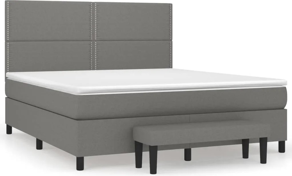 Box spring postel s matrací tmavě šedá 180x200 cm textil 3136534