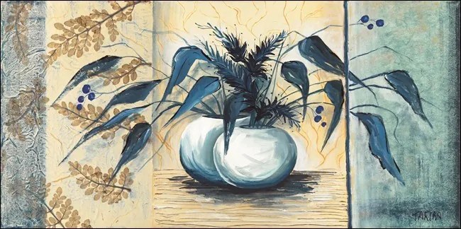 Obraz, Reprodukce - Modré listy, Takira, (50 x 25 cm)