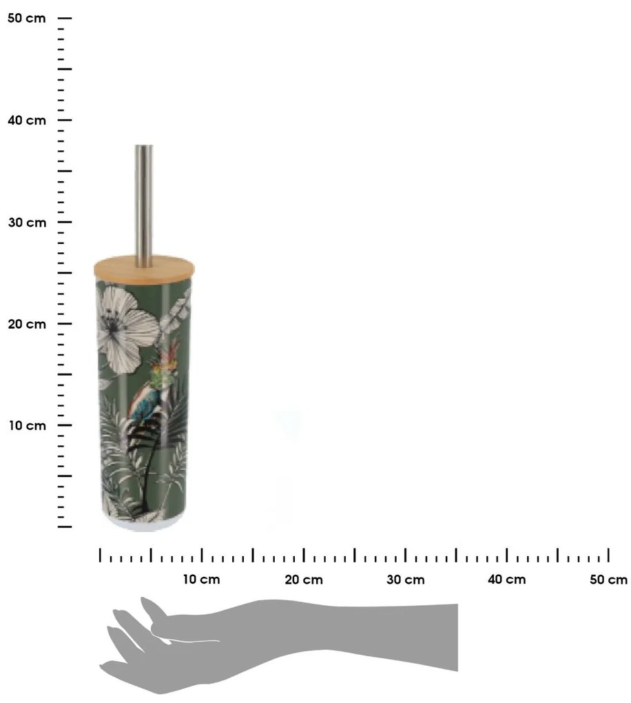 WC kartáč Jungle Fever, kombinace barev/s dřevěnými a chromovými prvky