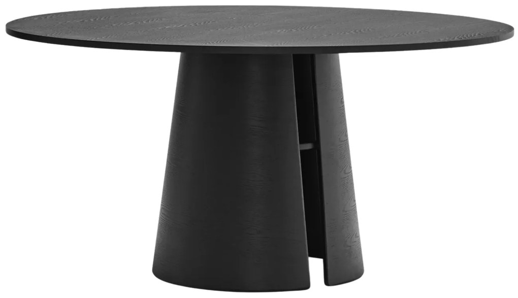 OnaDnes -20% Černý jasanový kulatý jídelní stůl Teulat Cep 157 cm