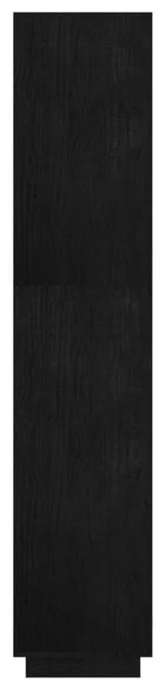 Petromila Knihovna / dělicí stěna černá 60 x 35 x 167 cm masivní borovice