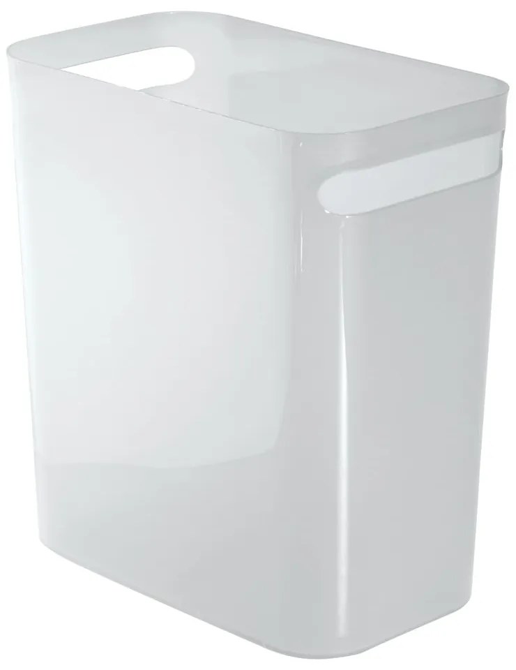 Mléčně transparentní odpadkový koš iDesign Una, 13,9 l