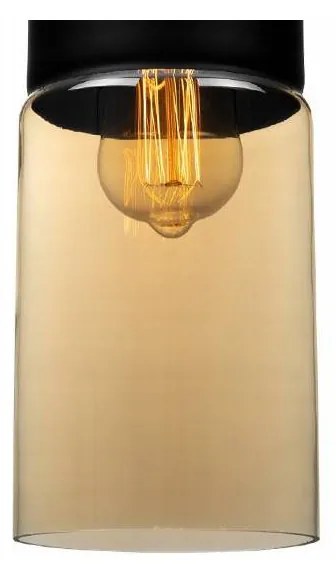 Závěsné svítidlo OSLO 2, 1x černé/medové skleněné stínítko