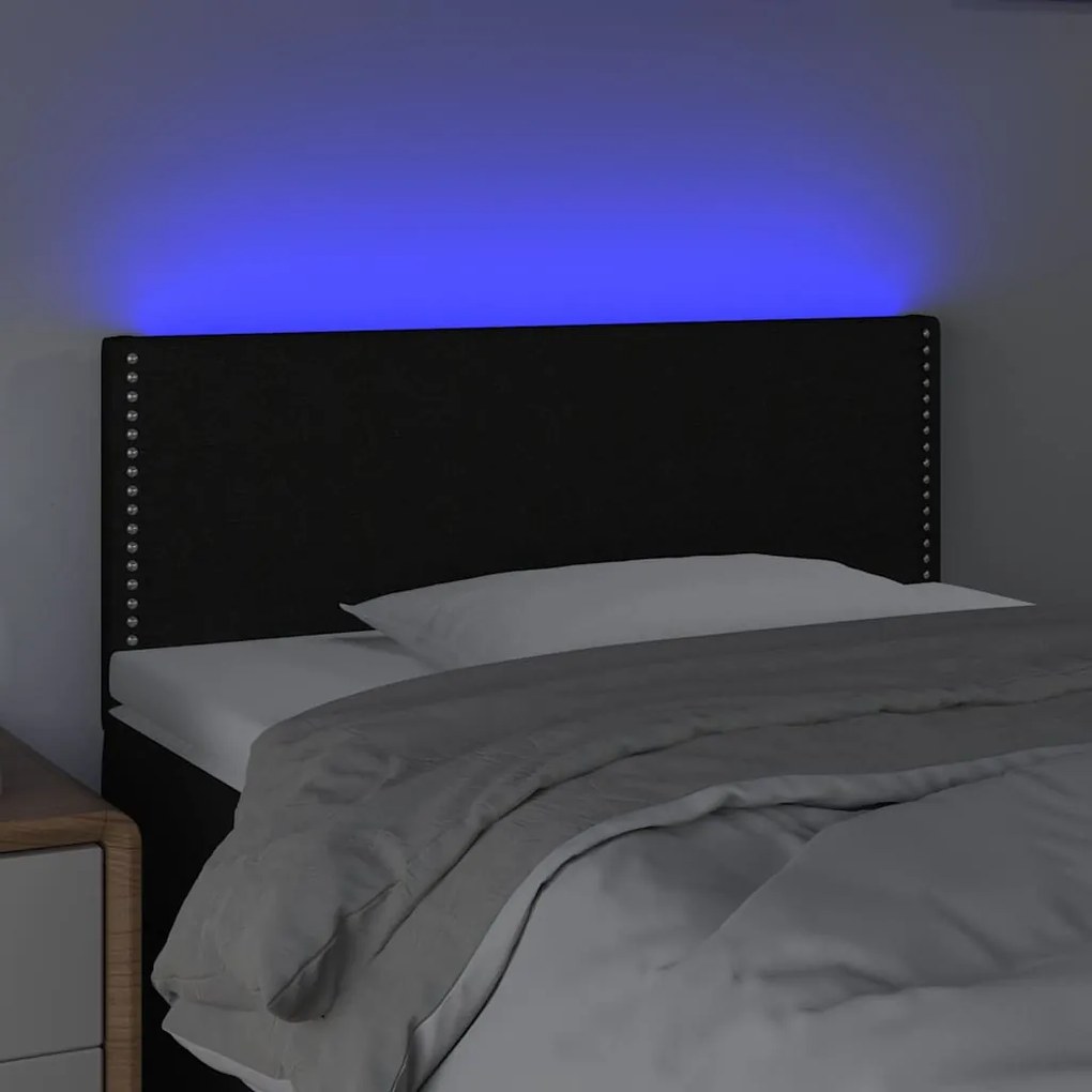 Čelo postele s LED černé 90x5x78/88 cm textil 3121456