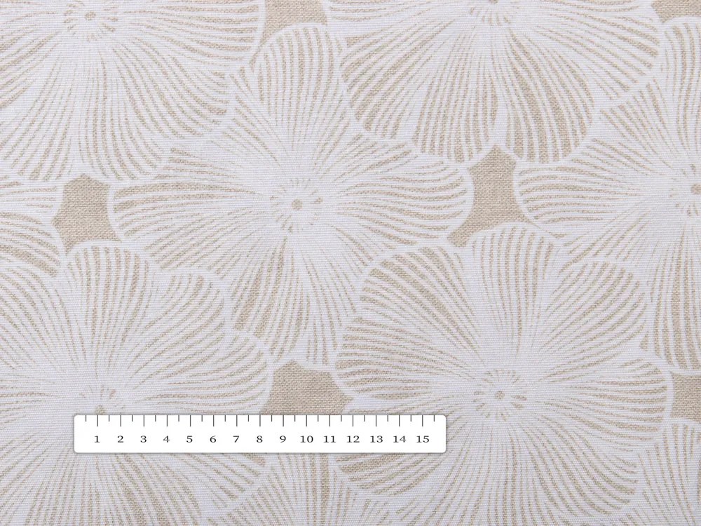 Biante Dekorační čtvercový ubrus Leona LN-134 Bílé květy na režném 50x50 cm