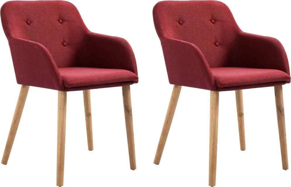 vidaXL Jídelní židle 2 ks textil a masivní dubové dřevo [241156] Barva: světle šedá