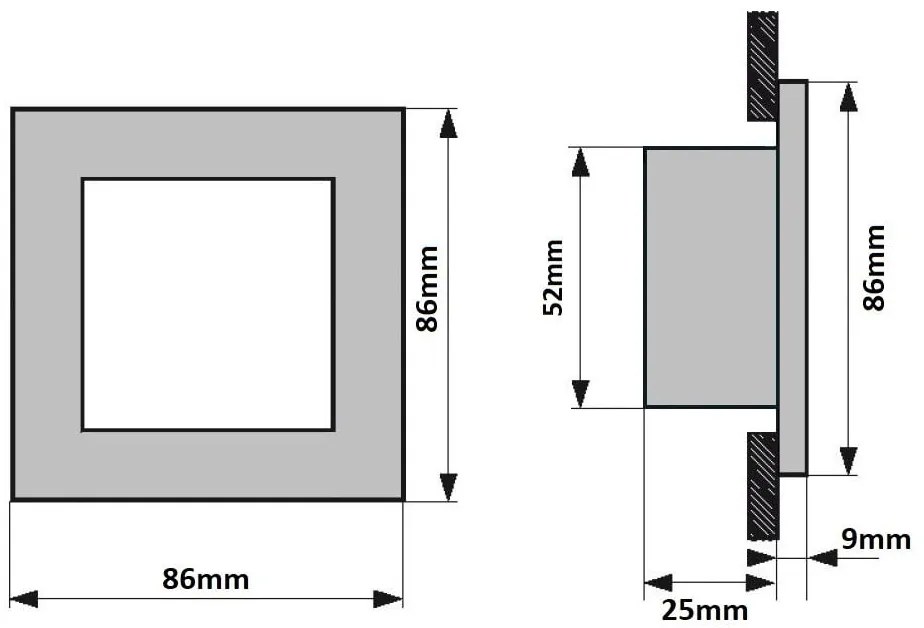 T-LED LED vestavné svítidlo PIR-RAN-S stříbrné Denní bílá