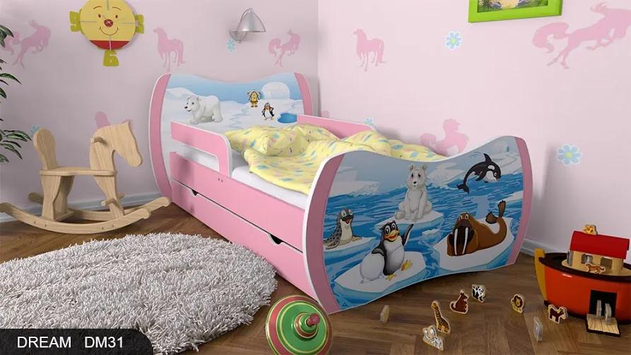 Dětská postel Dream vzor 31 160x80 cm růžová