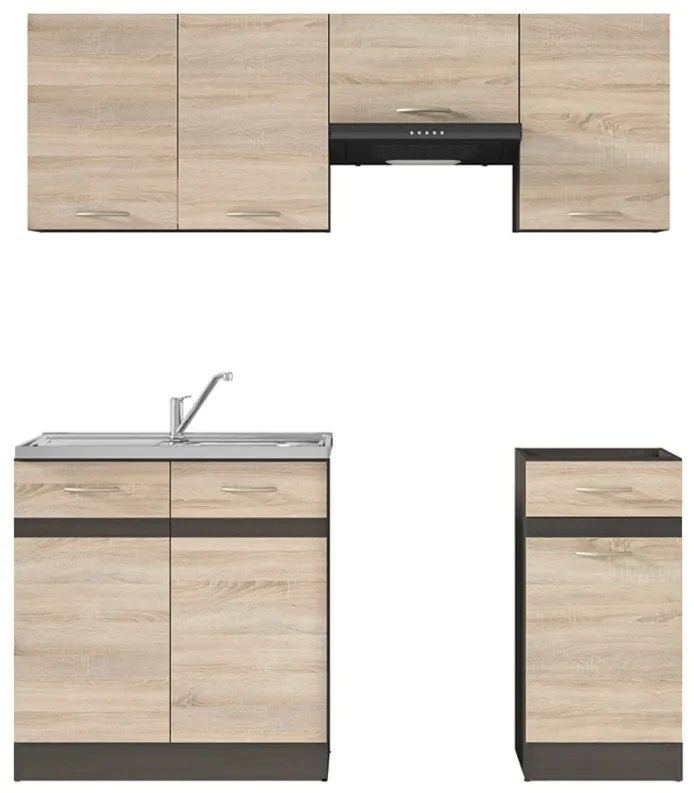 BRW Kuchyňská linka Junona Modul verze2 BBL 170 cm, wenge/dub sonoma