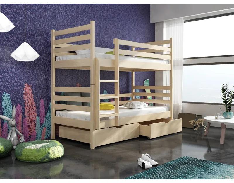 Patrová postel Aero, Rozměr postele: 90x200, Barva: šedá