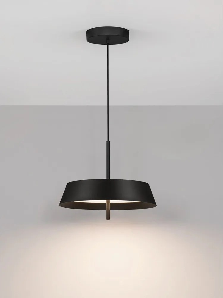 Matně černé hliníkové LED stmívatelné závěsné svítidlo ø 45 cm Velio – Nova Luce