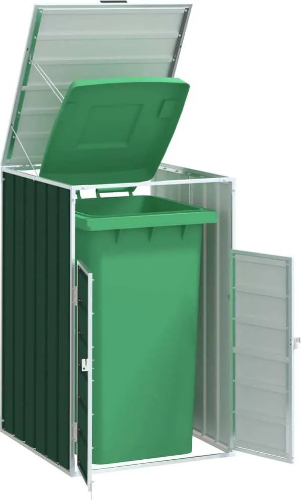 vidaXL Box na 1 popelnici 72 x 81 x 115 cm ocel [4006171] Barva: Šedá