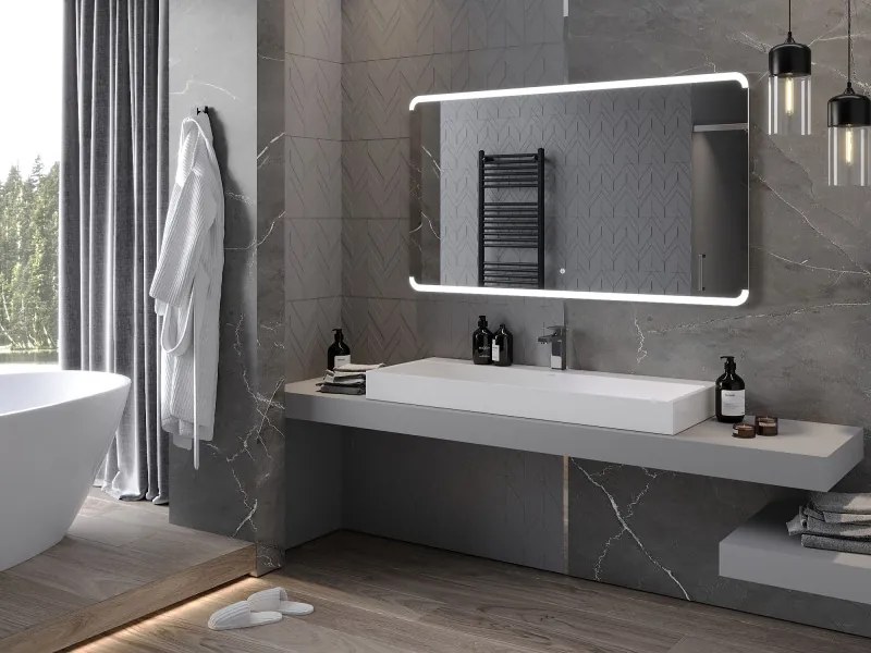 Mexen Nida, LED koupelnové zrcadlo s podsvícením 140x080 cm, 6000K, ochrana proti zamlžování, 9806-140-080-611-00
