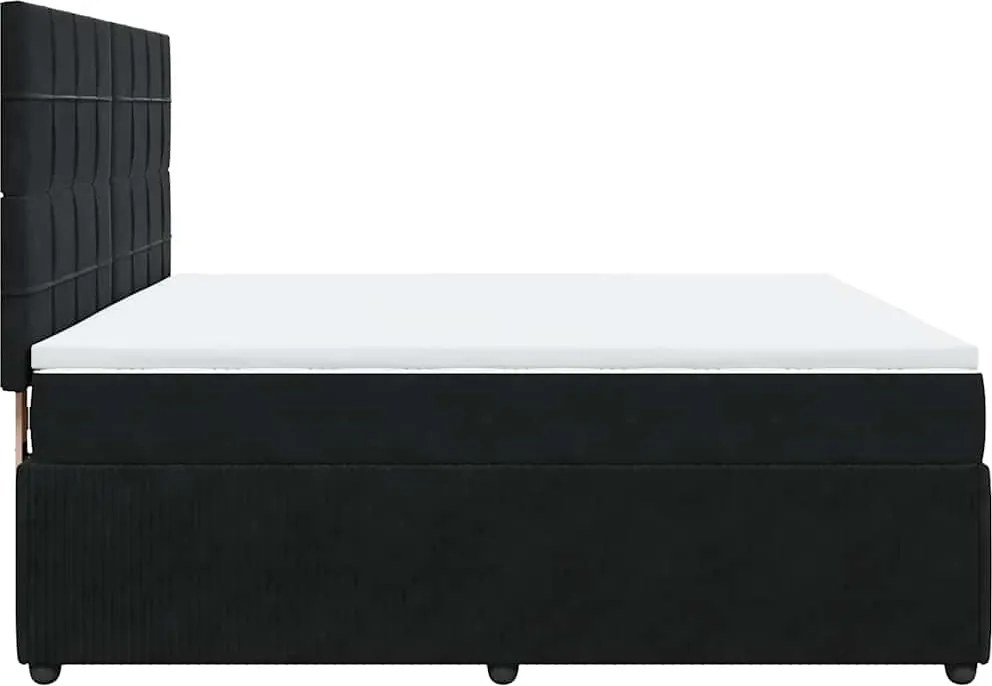 Box spring postel s matrací černá 180x200 cm samet 3294708