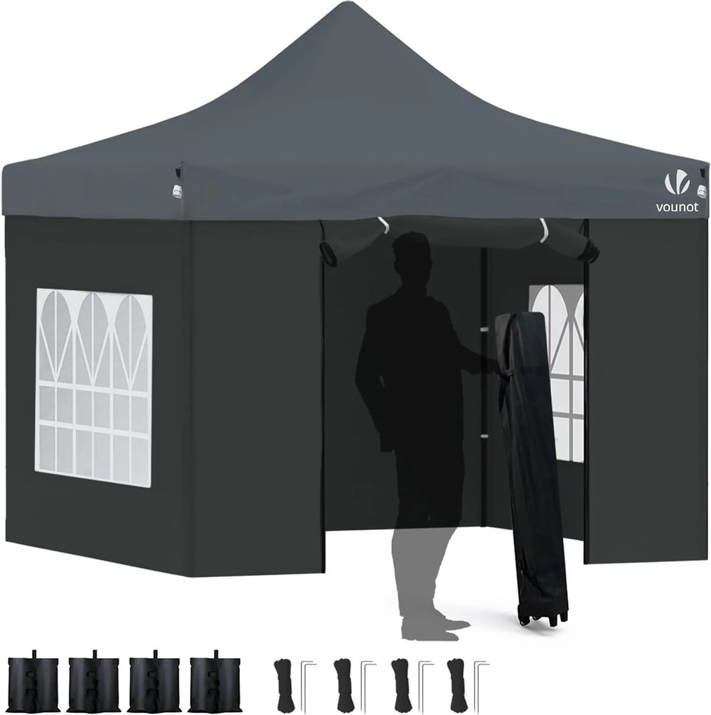 Nůžkový stan 3x3m šedý